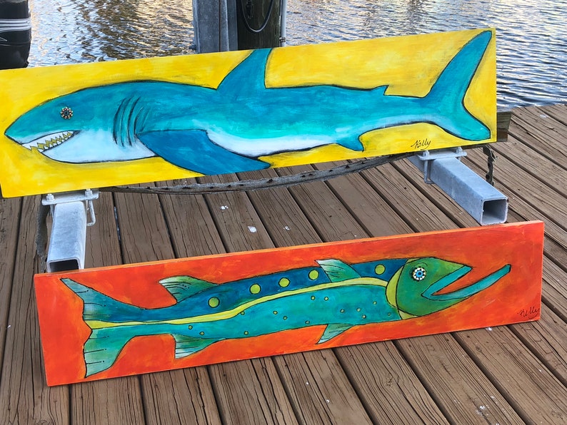 Painted Fish Wooden Fish Painted Wooden Fish Painted Fish | Etsy