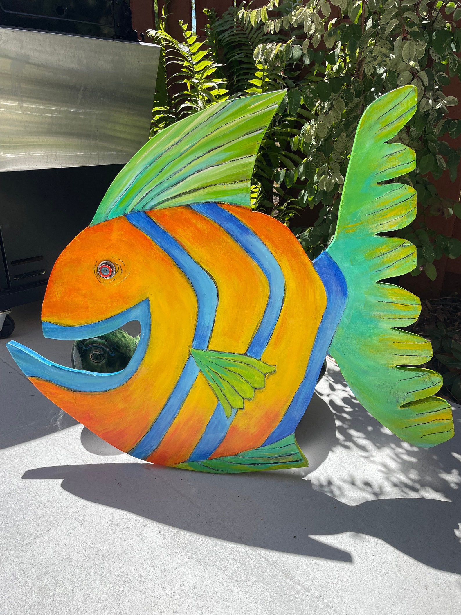 Painted Wooden Fish Wall Decor Fish Art Wooden Fish - Etsy