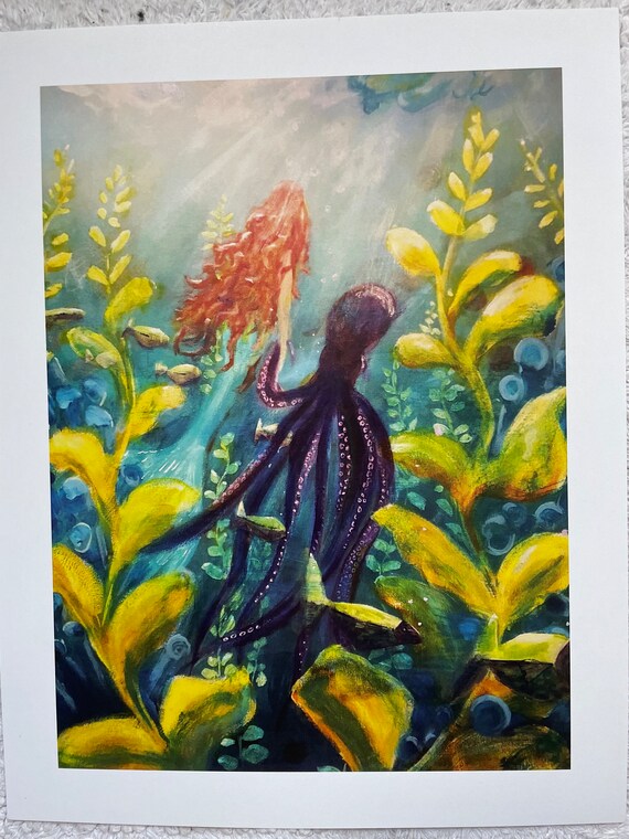 Octopus Mermaid Painting Mermaid, Octopus Rackham' Photographic Print