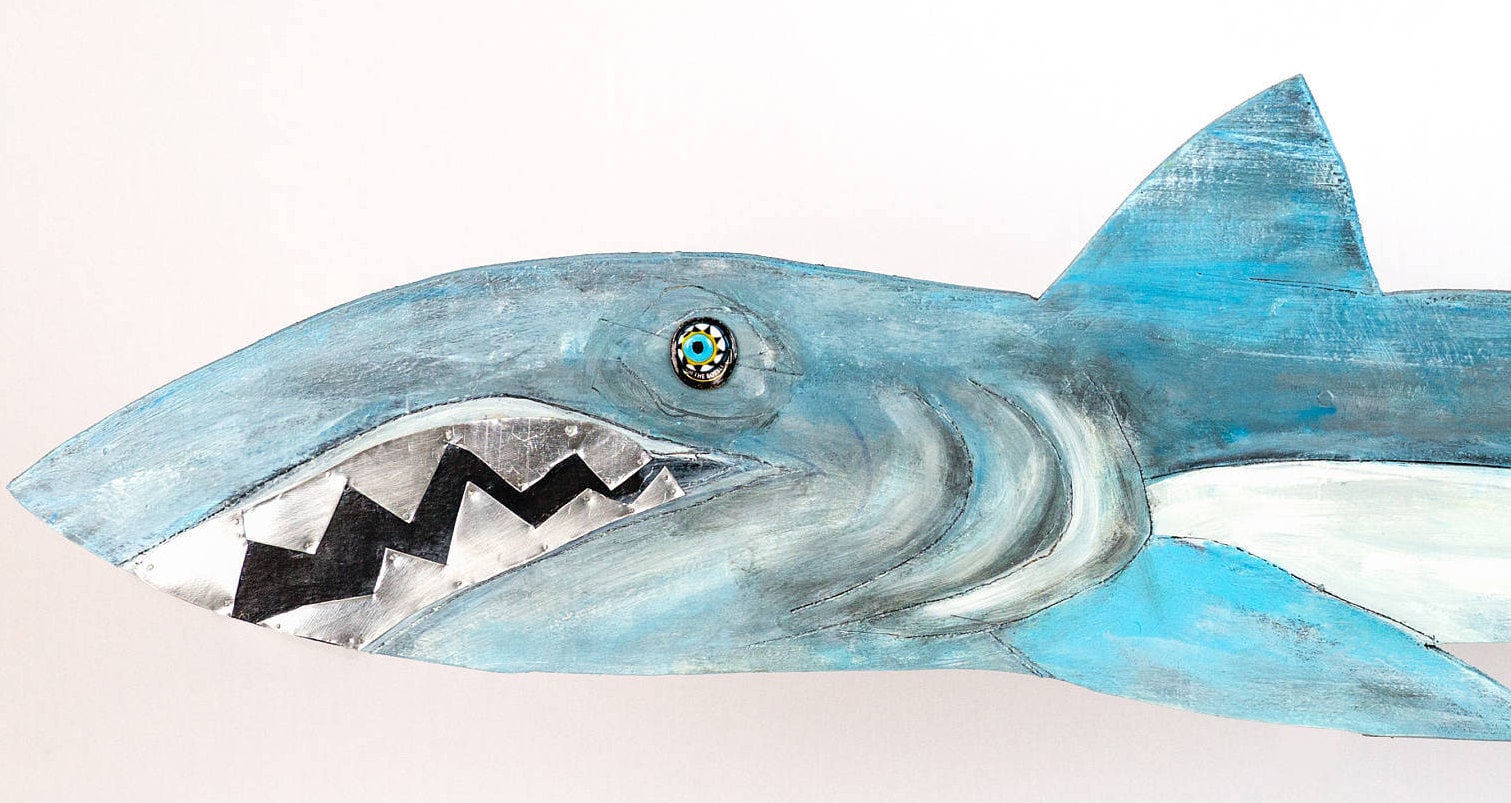 Shark Art Painted Shark Wooden Shark Shark Art Sharks Sea - Etsy