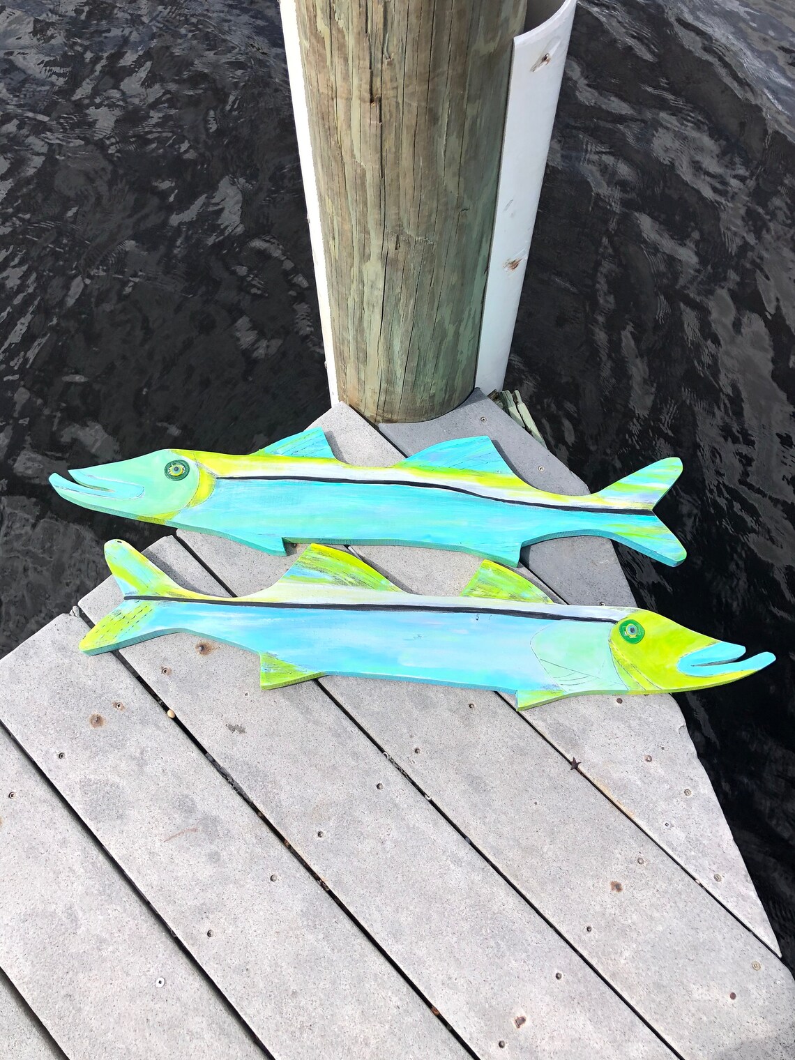 Painted Wooden Fish Wooden Fish Painted Fish Fishing | Etsy