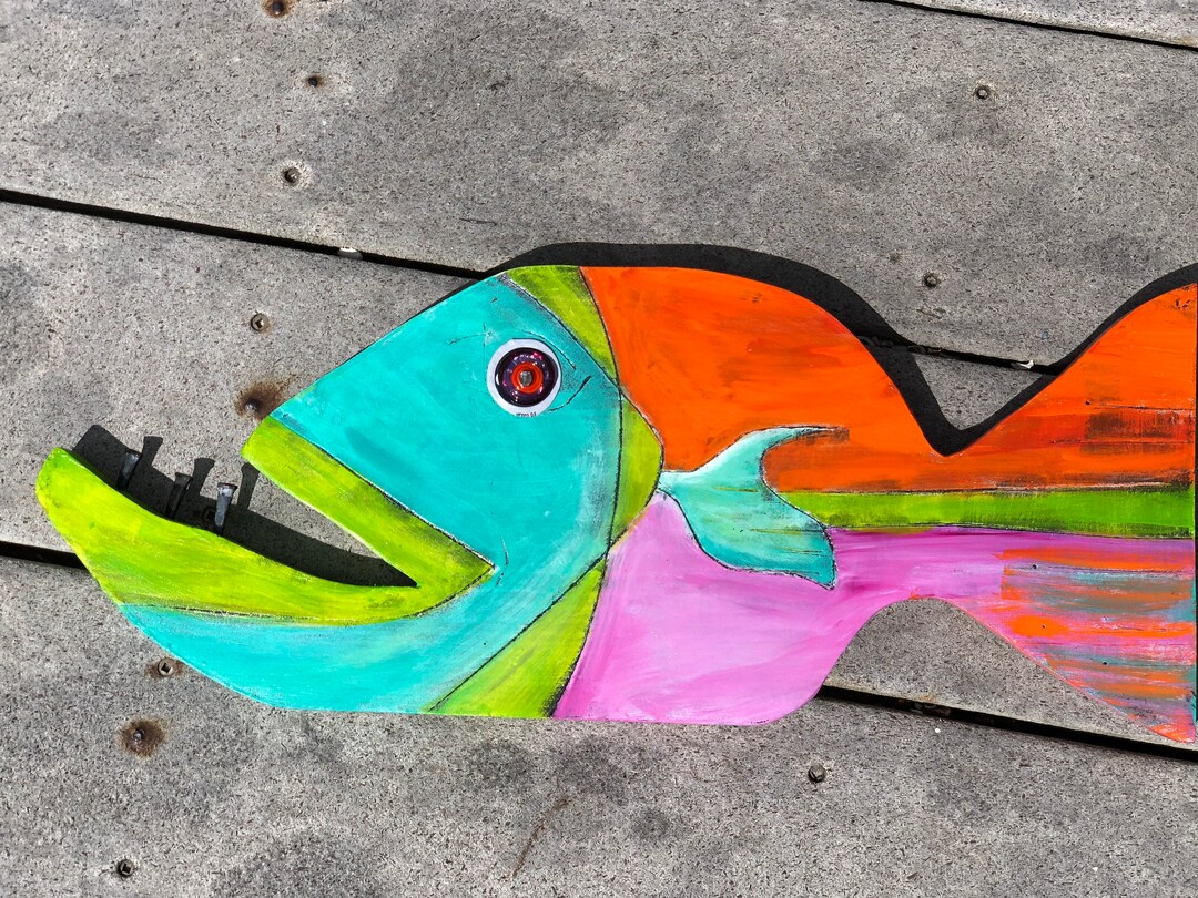 Painted Wooden Fish, Wooden Fish, Painted Fish, Fishing, Tropical Fish ...