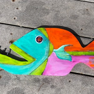 Painted Wooden Fish, Wooden Fish, Painted Fish, Fishing, Tropical Fish ...