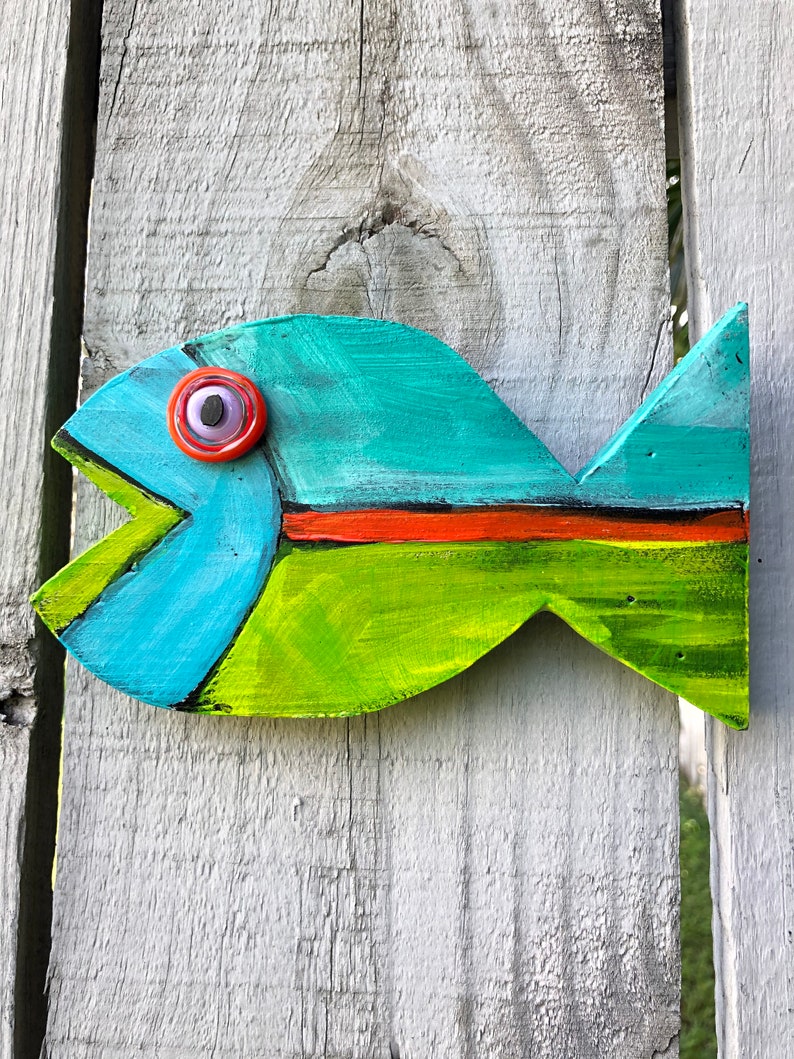 Painted Wooden Fish Wooden Fish Painted Fish Fishing - Etsy