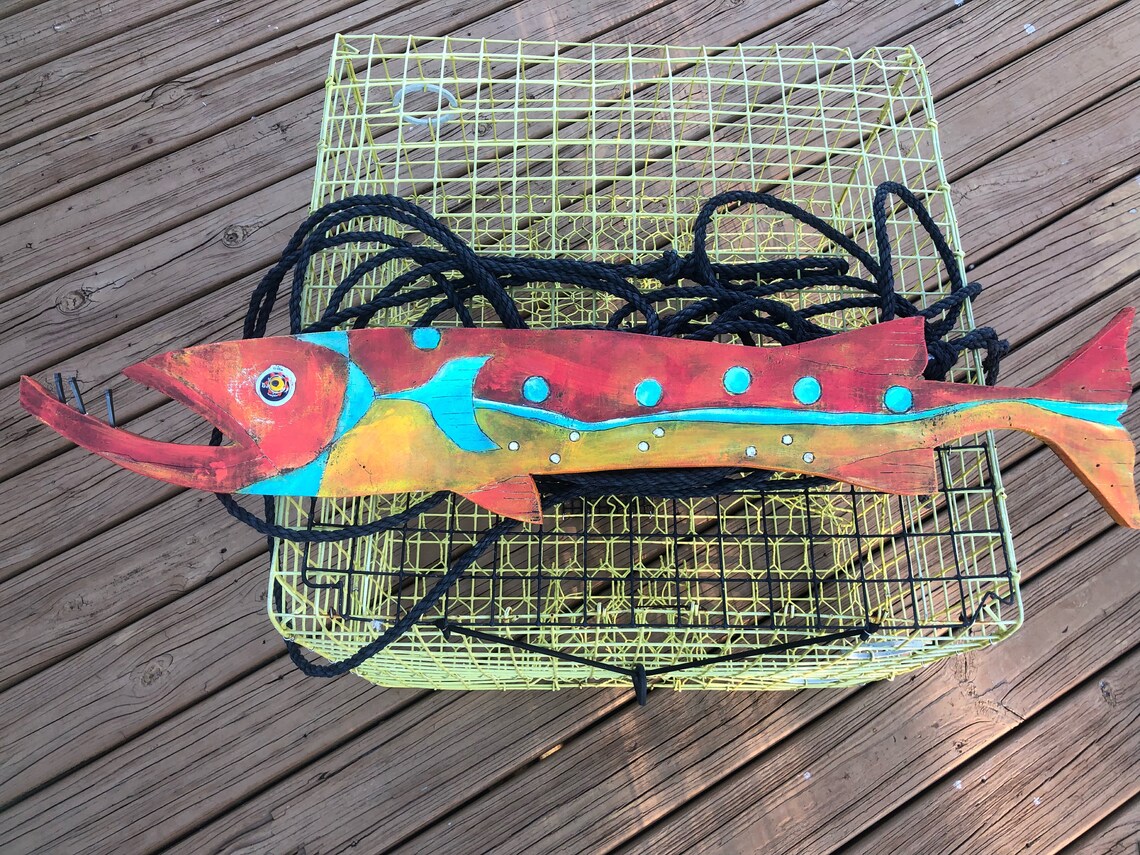 Painted Wooden Fish Wooden Fish Painted Fish Fishing - Etsy