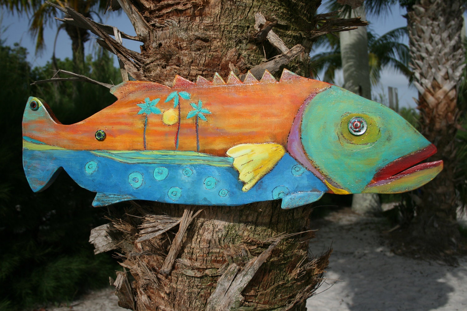 Hand Painted Wooden Fish