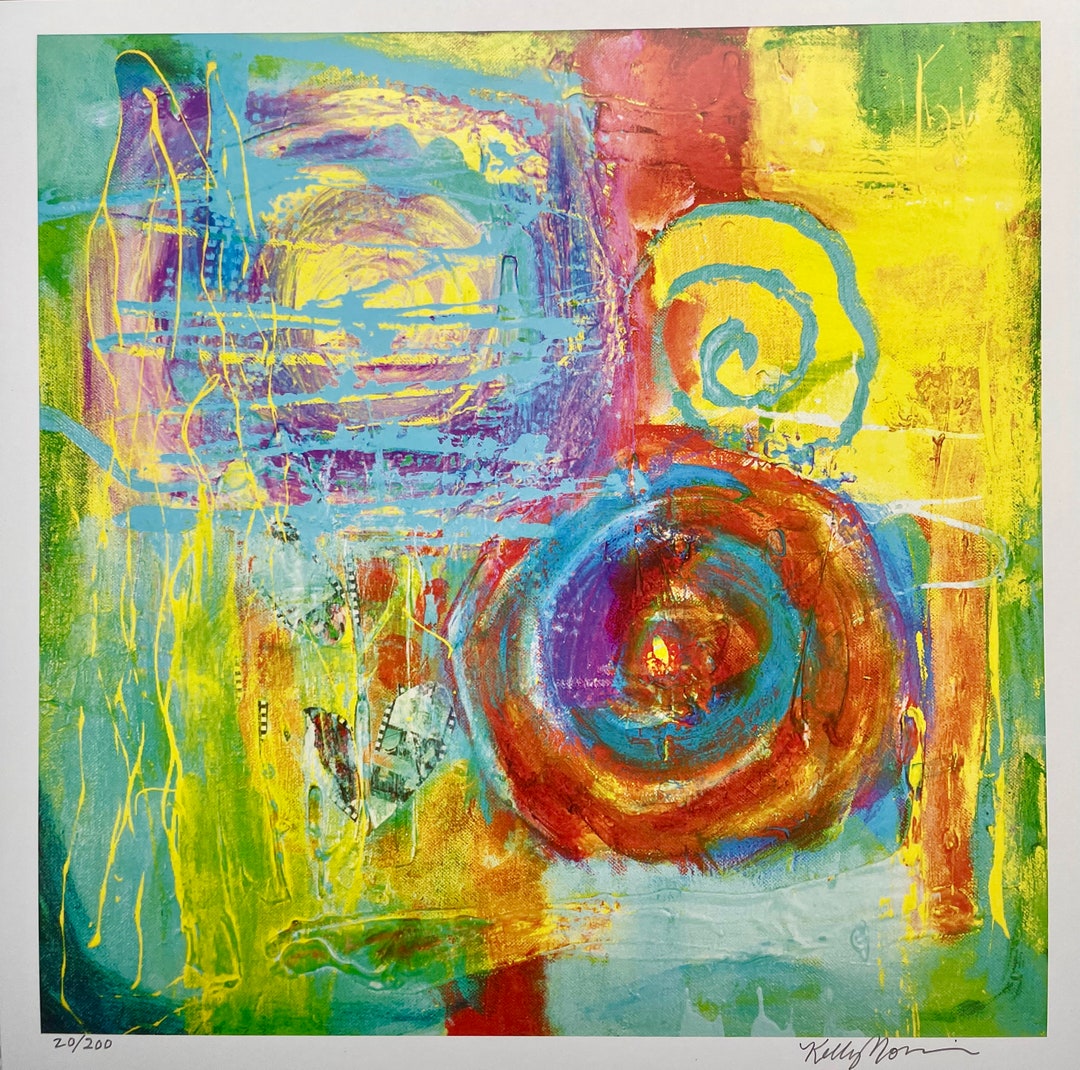 Colorful Abstract Print, Aqua Print, Abstract Art, Caribbean Spring ...