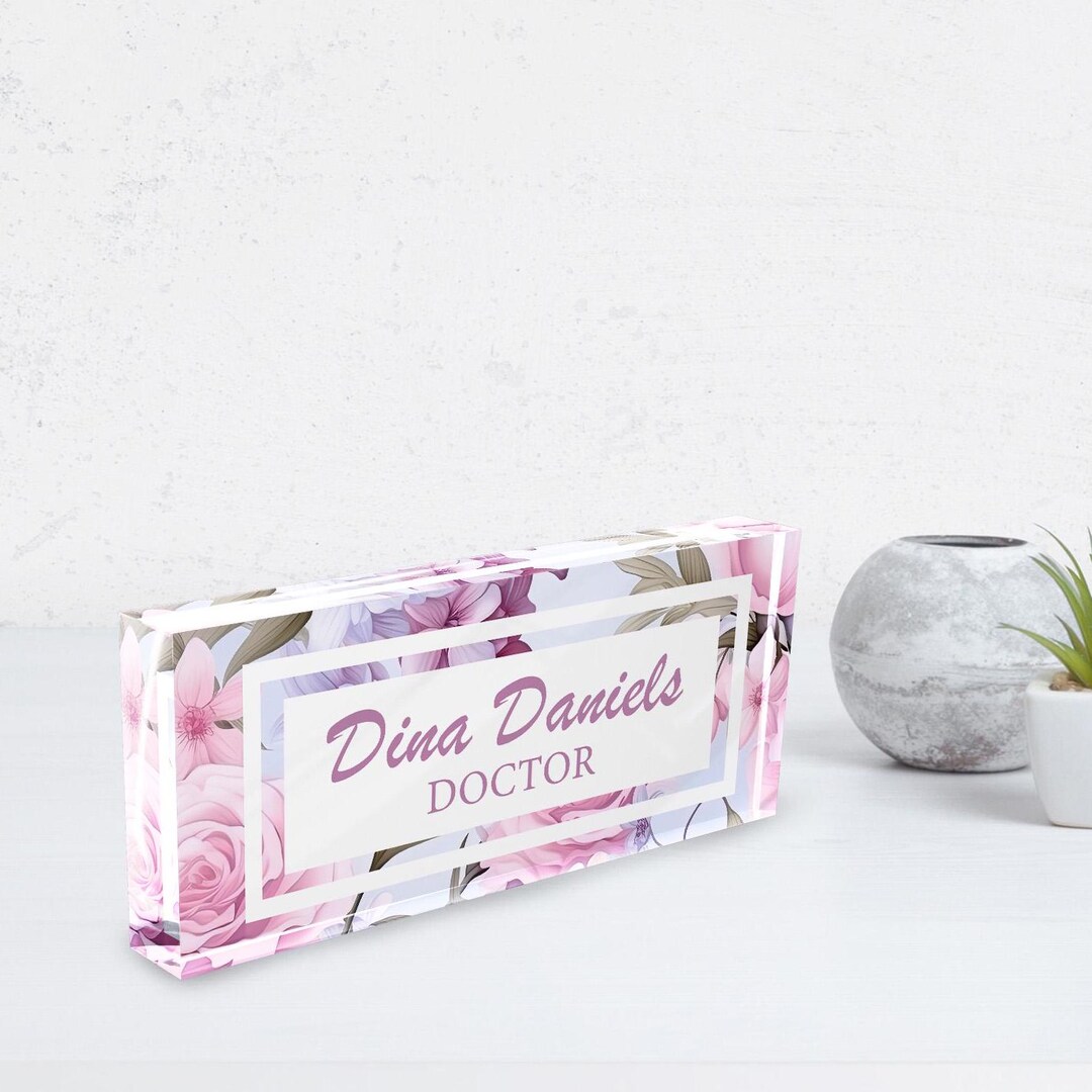 Desk Plaque, Acrylic Name Plate for Desk, Teacher Name Plate ...