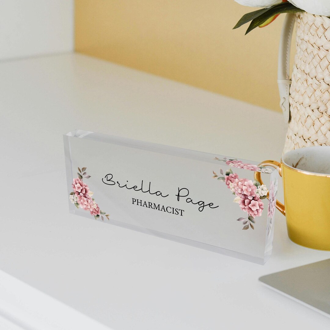 Desk Plaque, Acrylic Name Plate for Desk, Teacher Name Plate ...