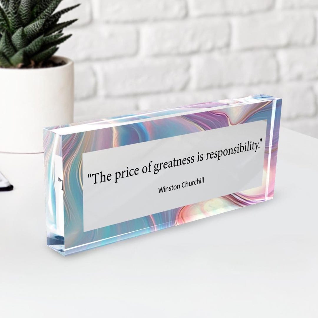 Personalized Acrylic Quote Sign: Modern Desk Decor, Inspirational Gift ...