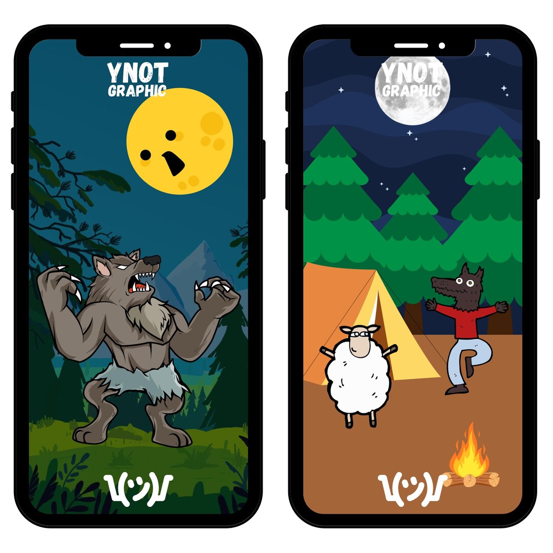 Phone Background, Wallpaper, Digital Download, Werewolf, Sheep, Camping ...