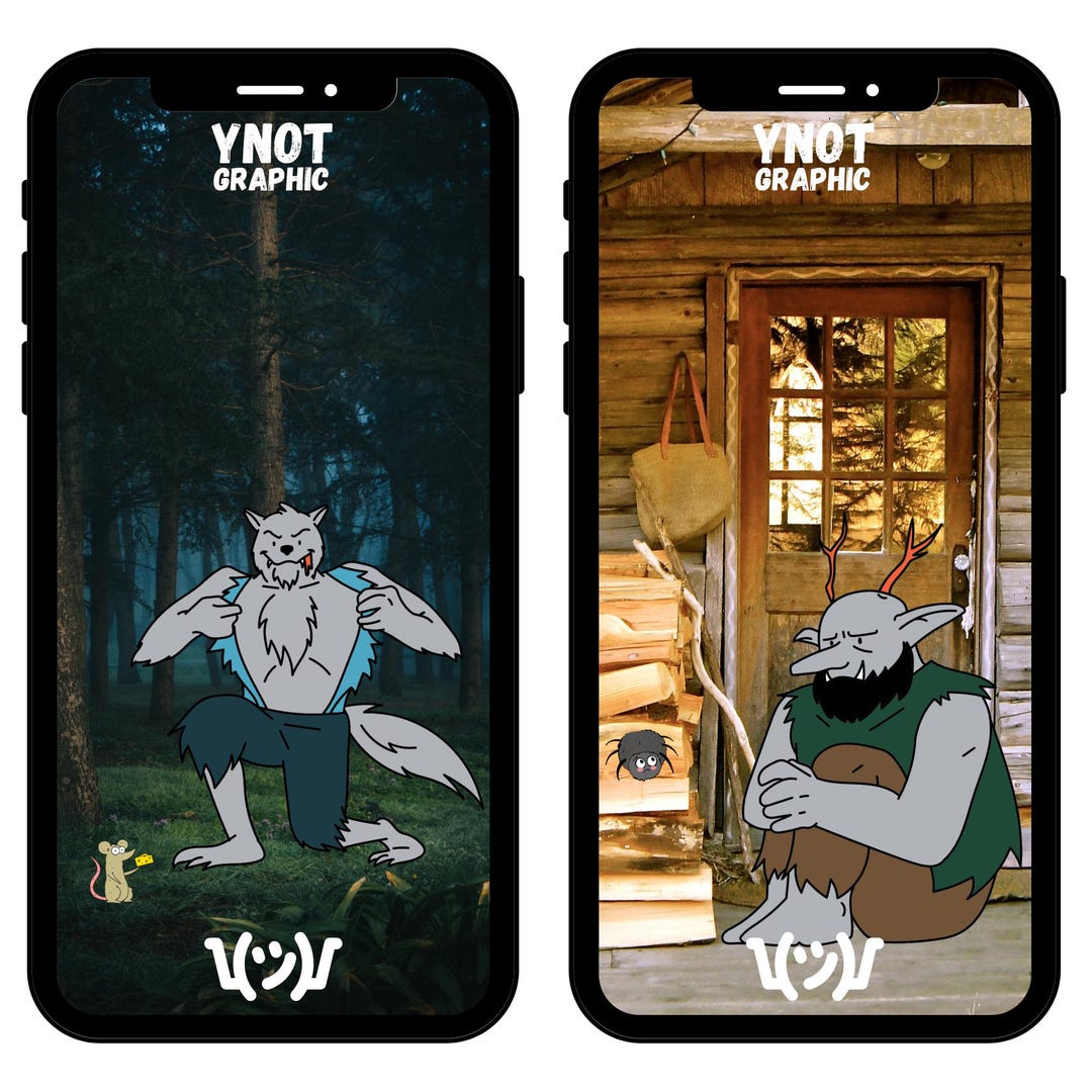 Phone Background, Wallpaper, Digital Download, Werewolf, Troll, Mouse ...