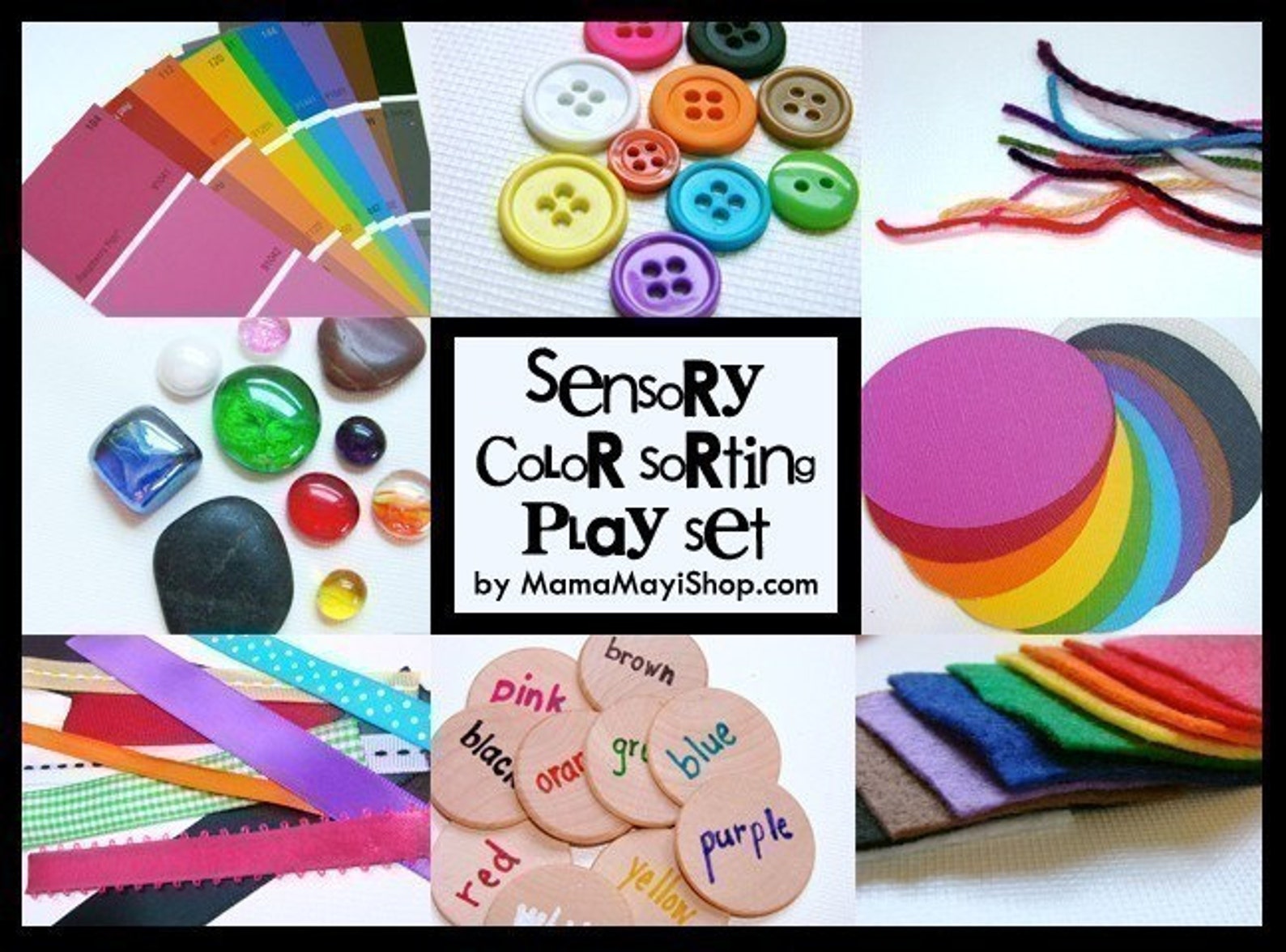 Sensory Color Sorting Playset Montessori And Waldorf Etsy