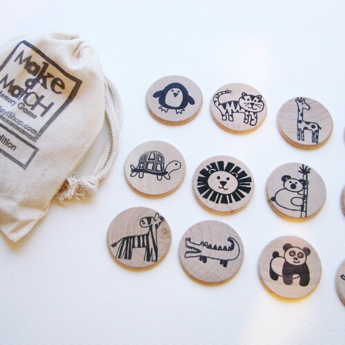 Make a Match Zoo Edition A Montessori and Waldorf Inspired - Etsy