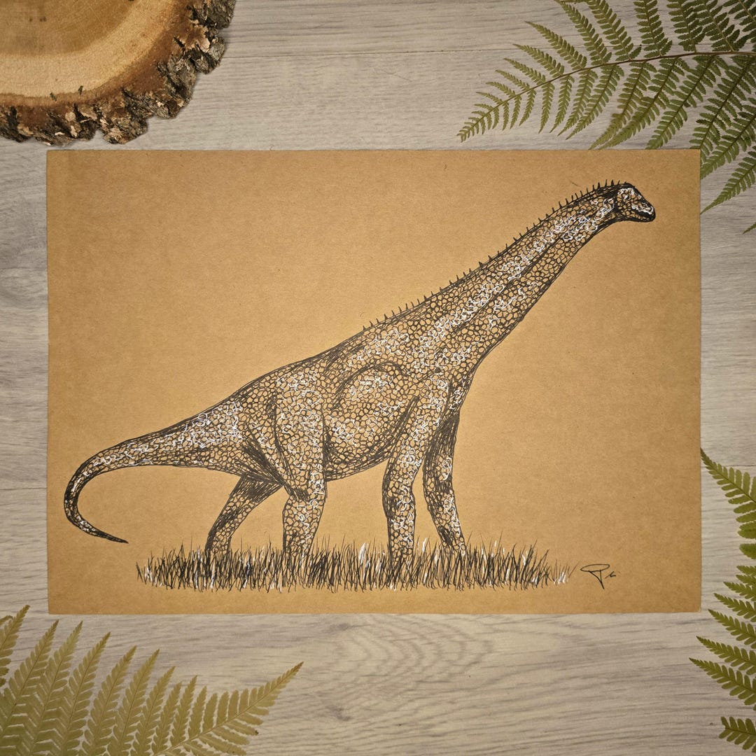 Isisaurus Ink Drawing - Etsy