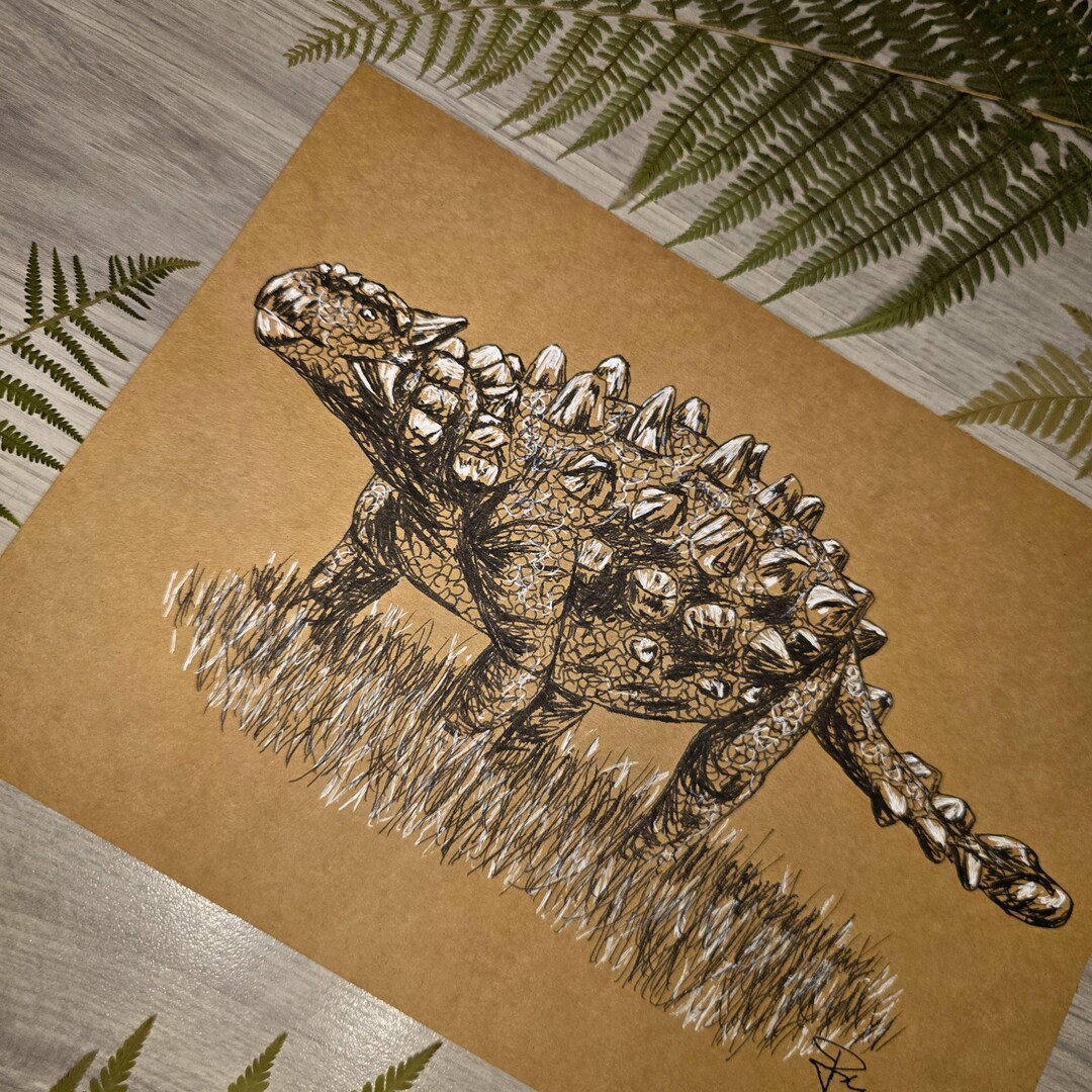 Minotaurasaurus Ink Drawing - Etsy