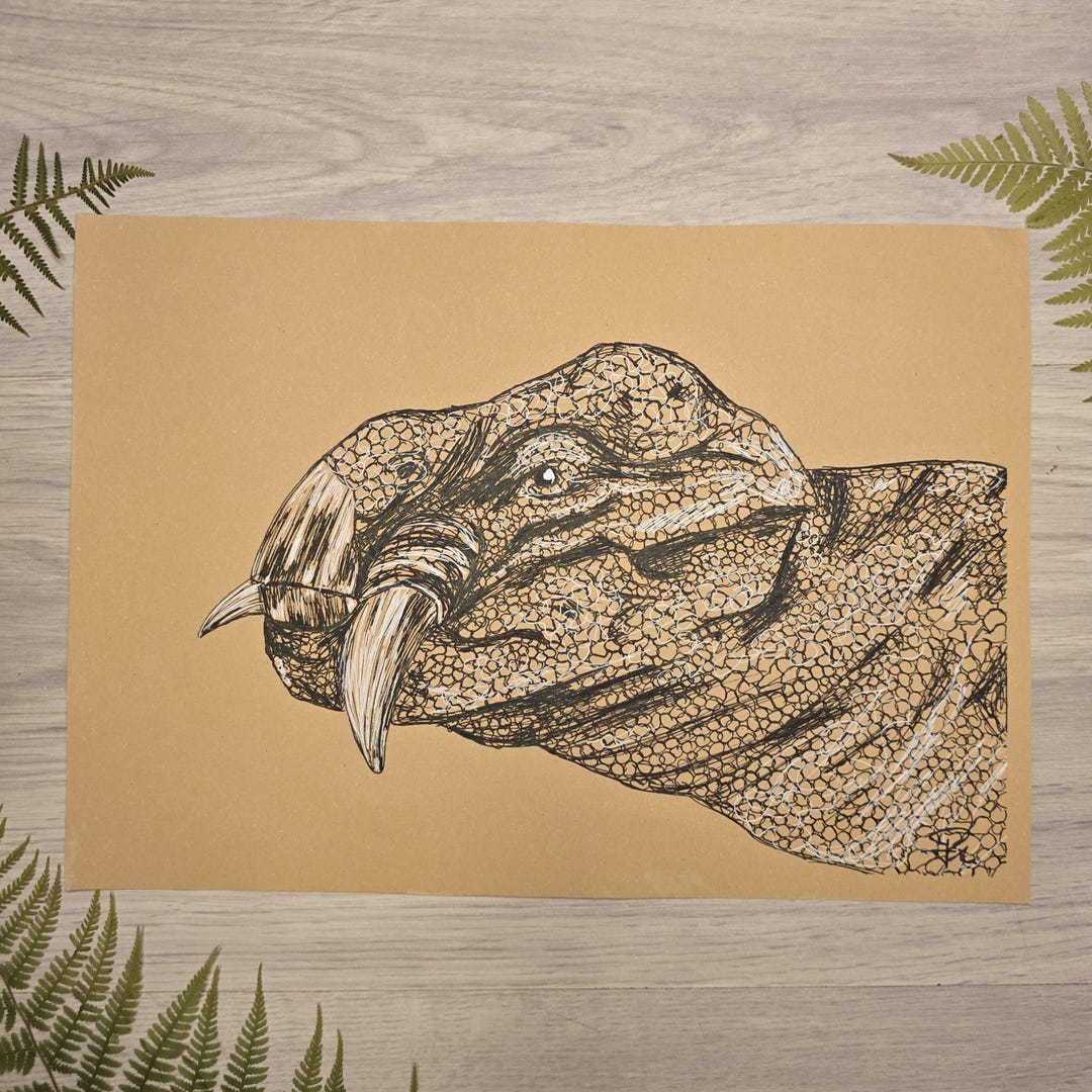 Lystrosaurus, Prehistoric, Extinct, Paleoart, Drawing, Art, Original ...