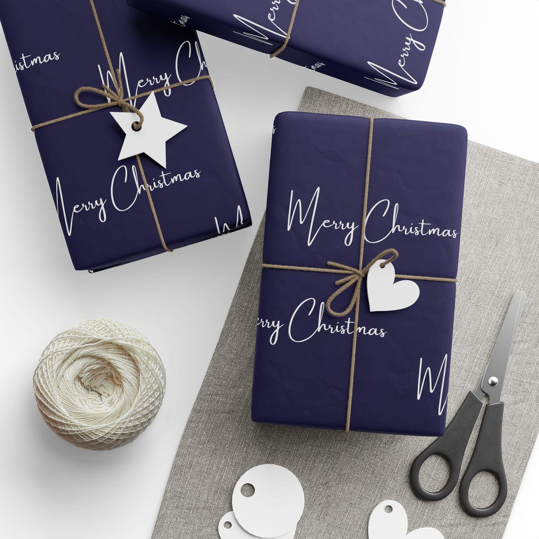 Christmas Wrapping Papers Navy - Etsy