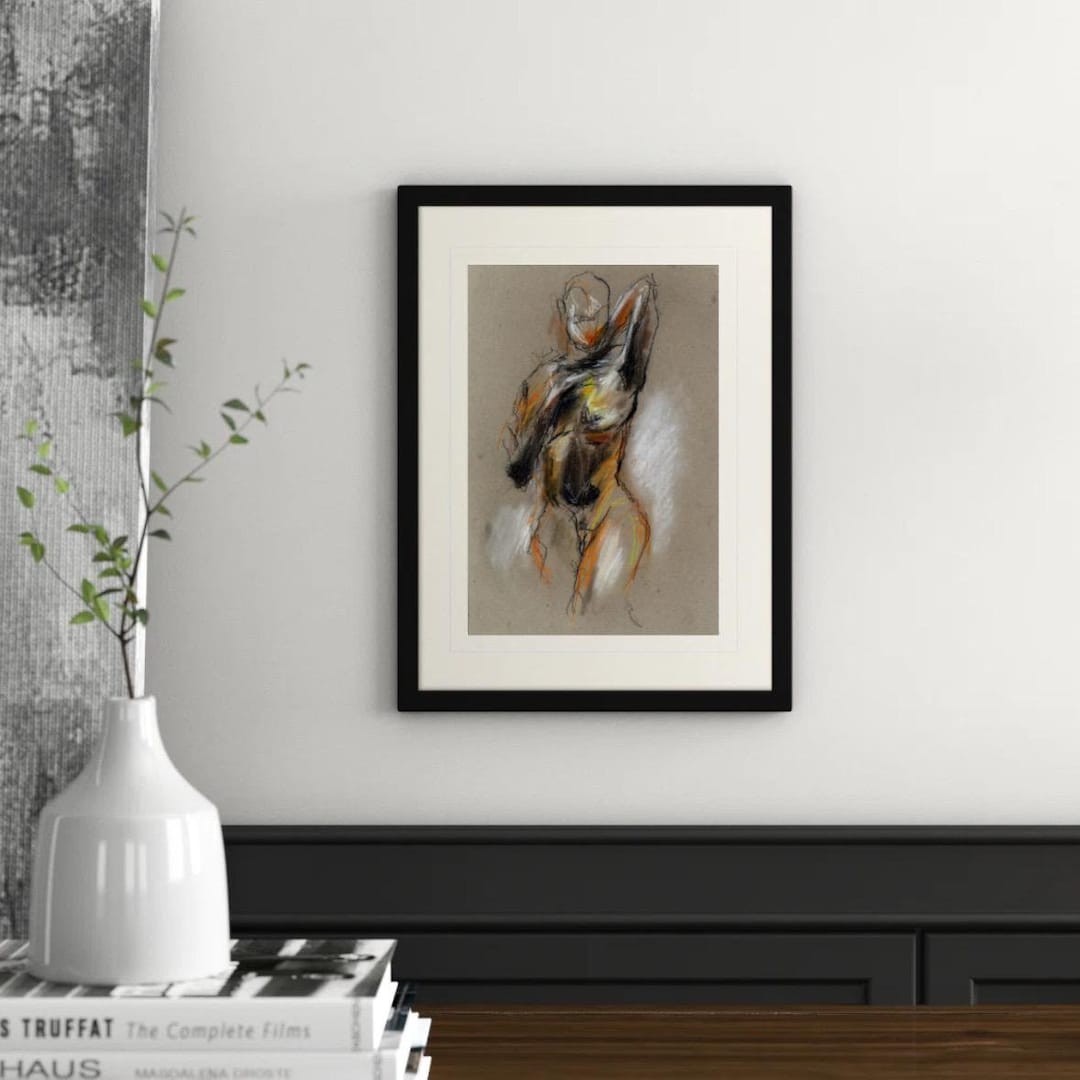 High Contrast Charcoal Figure Drawing Print - Etsy