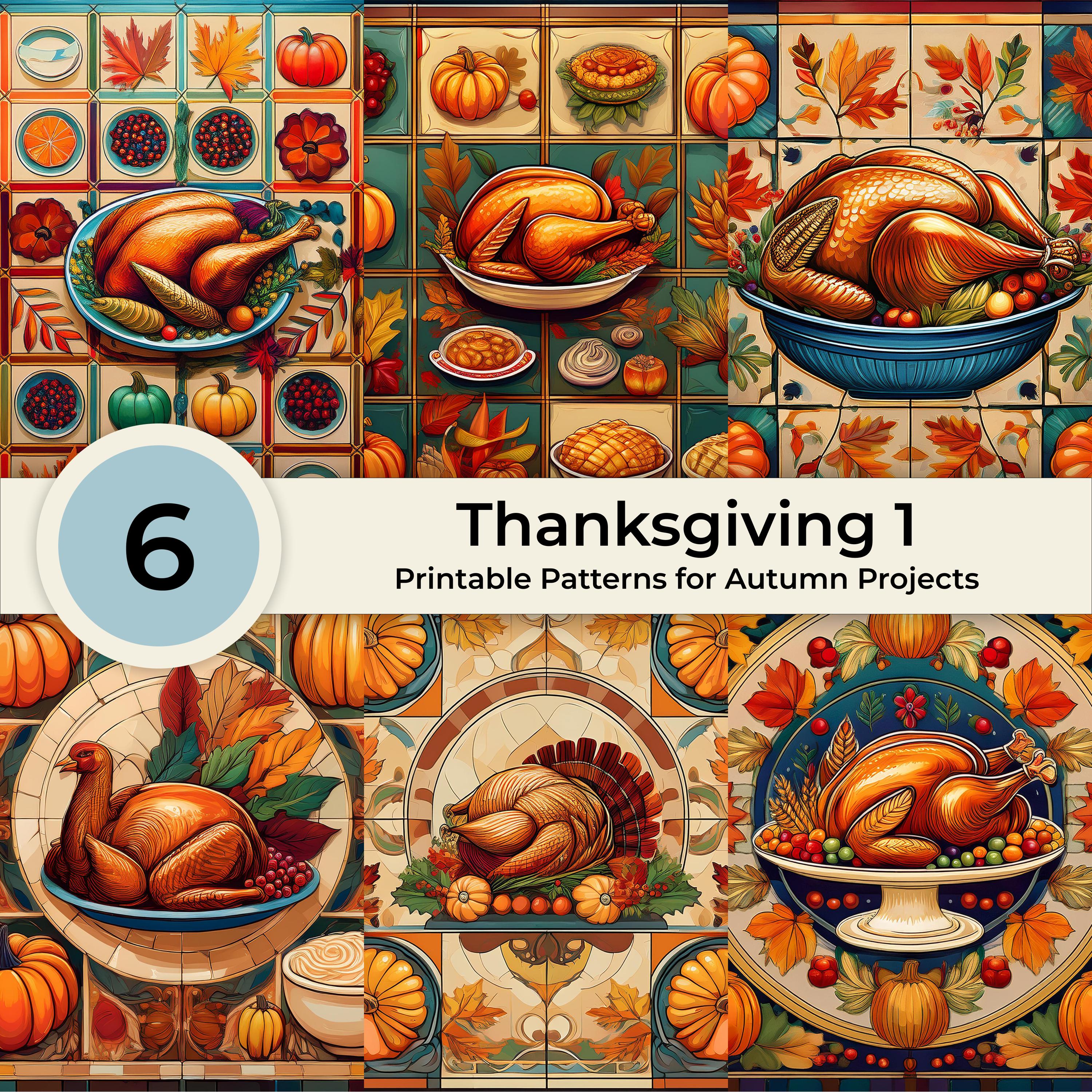 Thanksgiving Seamless Digital Bundle - Fall Scrapbook Paper, Autumn ...