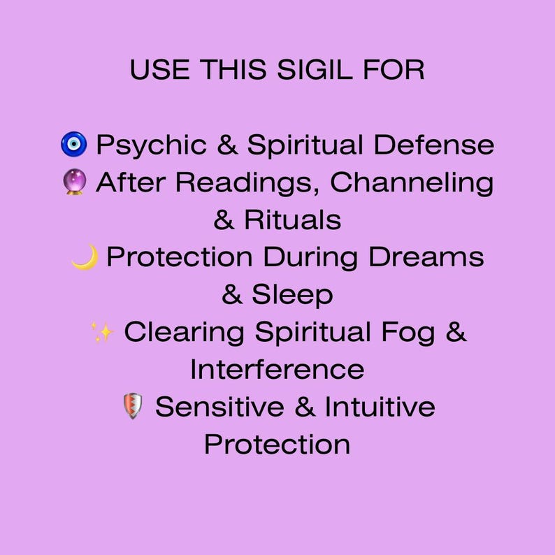 Psychic Protection Sigil | Shield Aura, Third Eye & Intuition | Block ...
