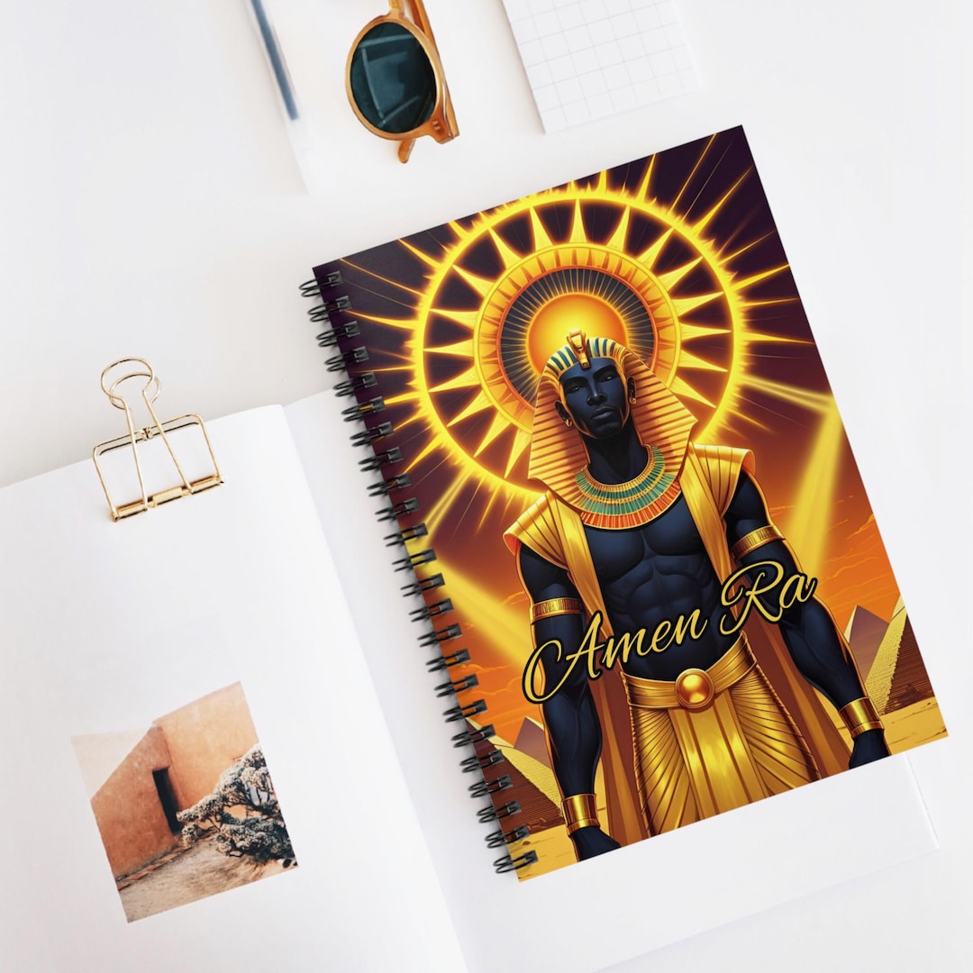 Ancient Egyptian Amen Ra Spiral Notebook Ruled Line Journal Kemet Amun ...