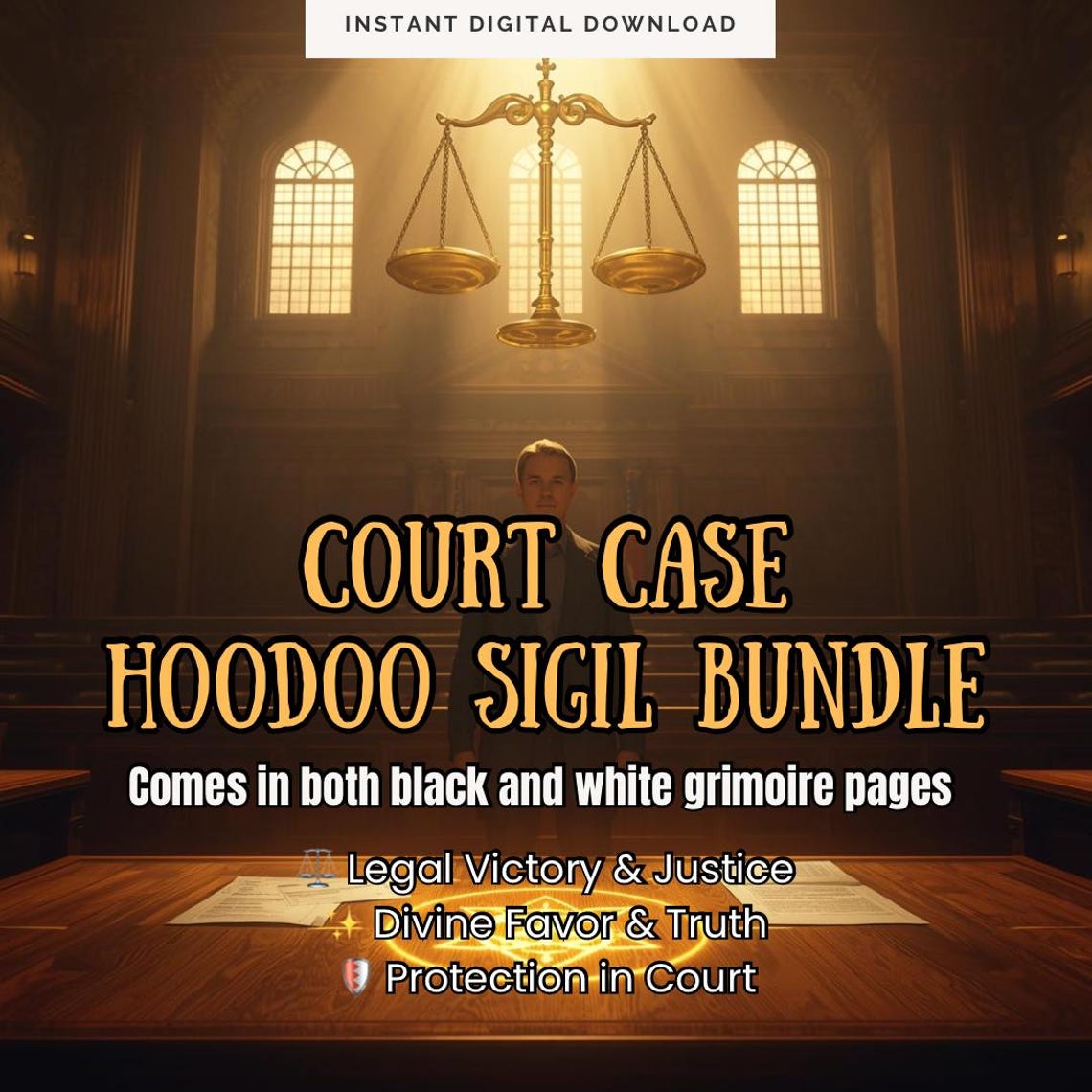 Court Case Hoodoo Sigil Bundle | Legal Victory, Justice & Favor | Win ...