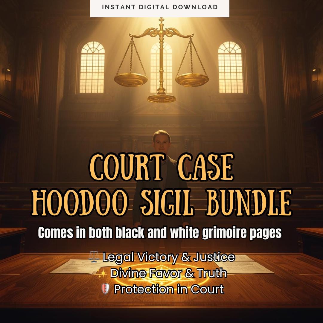 Court Case Hoodoo Sigil Bundle | Legal Victory, Justice & Favor | Win ...