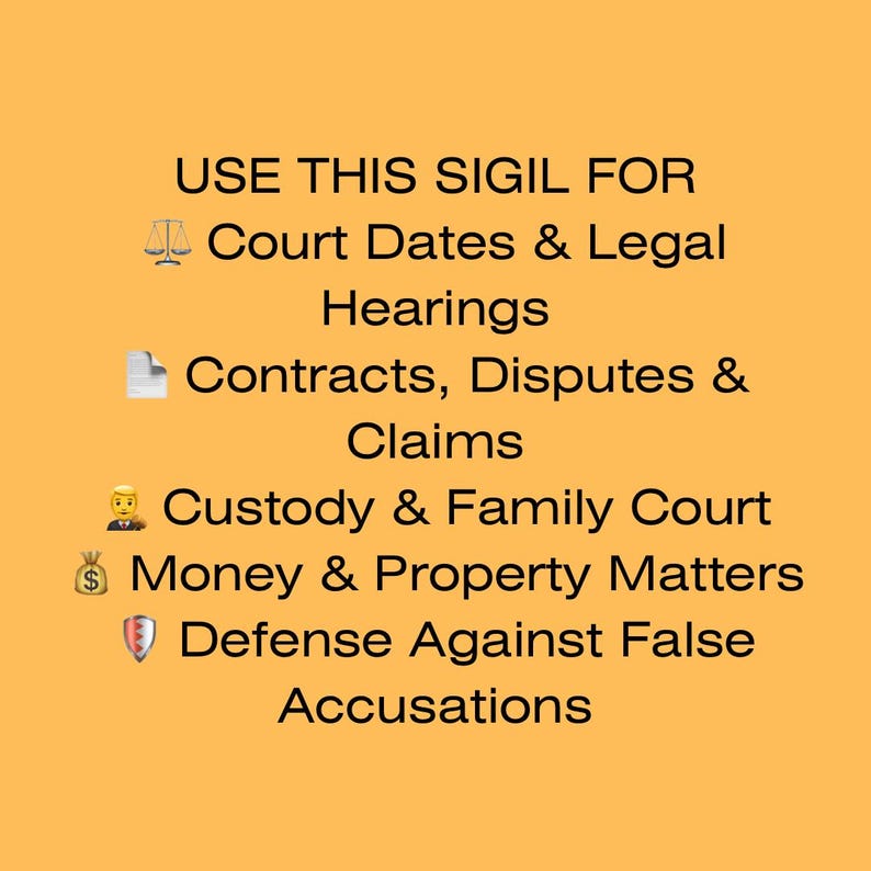 Court Case Hoodoo Sigil Bundle | Legal Victory, Justice & Favor | Win ...