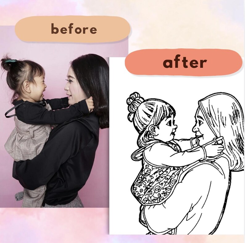 Custom Coloring Page: Create a Printable Coloring Page From Your Photo ...