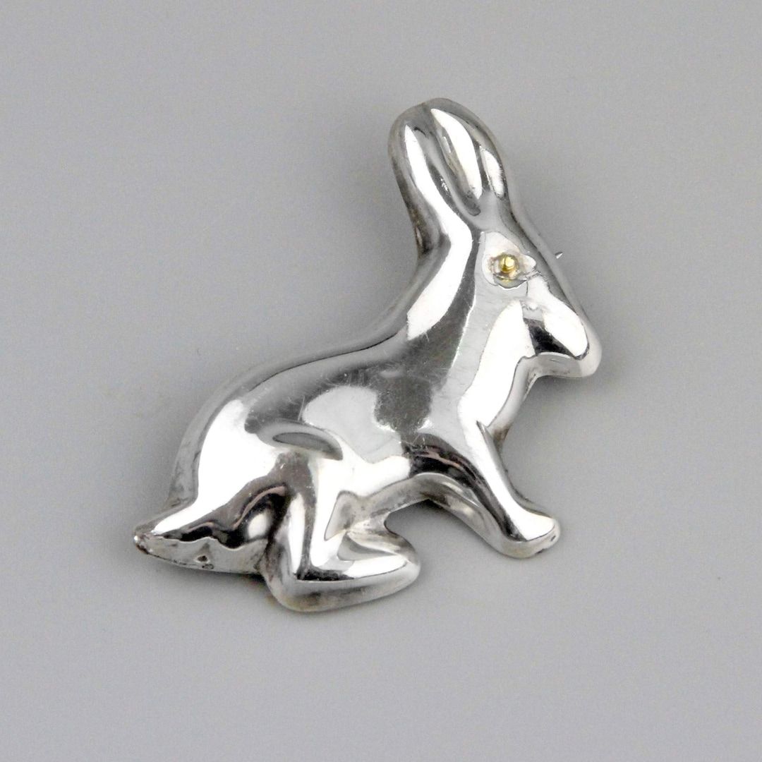 Vintage Big Bunny Rabbit Brooch, Sterling Silver, Taxco Jewellery ...