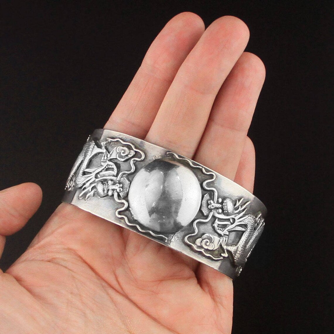 Sterling Silver Dragon Cuff Chinese Export Sterling Silver - Etsy Australia
