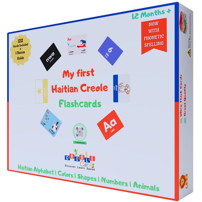 Haitian Creole Flashcards: Kids & Beginners - Alphabet, Colors, Numbers ...