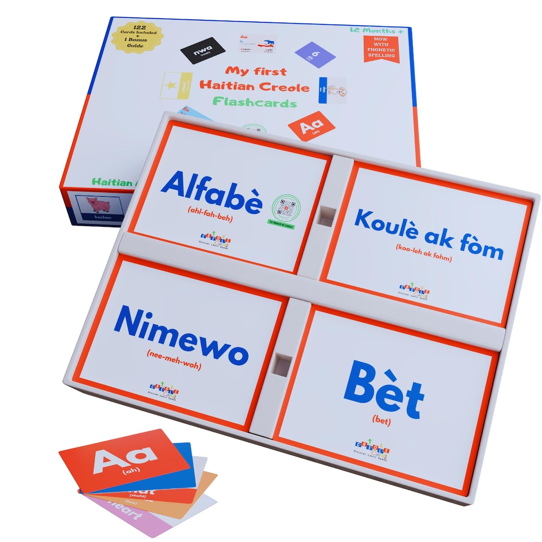 Haitian Creole Flashcards: Kids & Beginners - Alphabet, Colors, Numbers ...