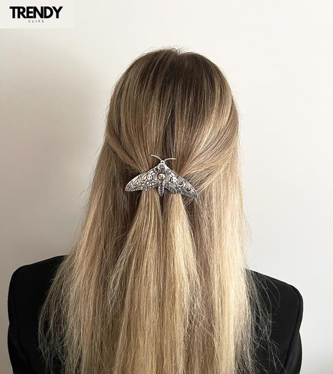Moth Hair Clip, Gothic Metal Hair Barrette, Silver Insect Hair Clip ...