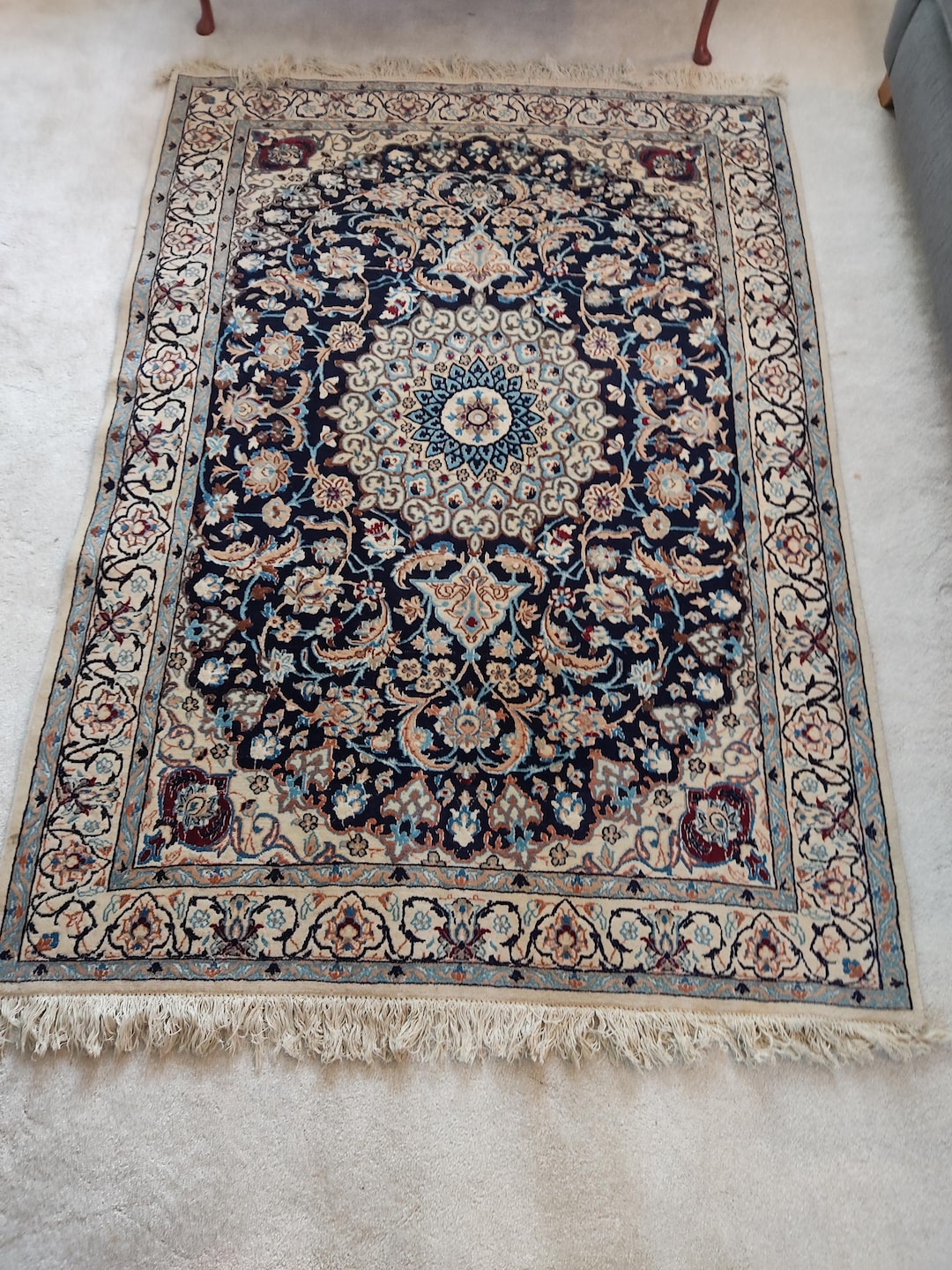 183cm X 126cm Authentic Vintage Persian Nain Rug - Etsy