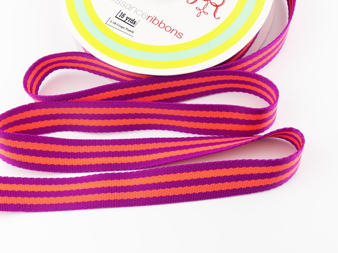 Grape Punch (watermelon/plum) Nylon Webbing From Tula Pink - 1-inch ...