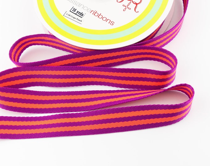 Grape Punch (watermelon/plum) Nylon Webbing From Tula Pink - 1-inch ...