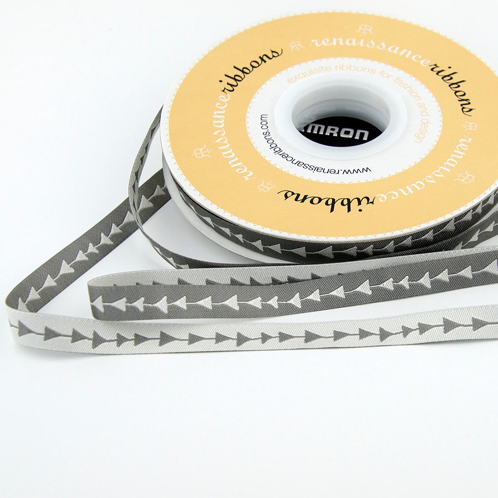 Grey Follow Me Reversible Arrow Ribbon by Bonnie Christine - Etsy