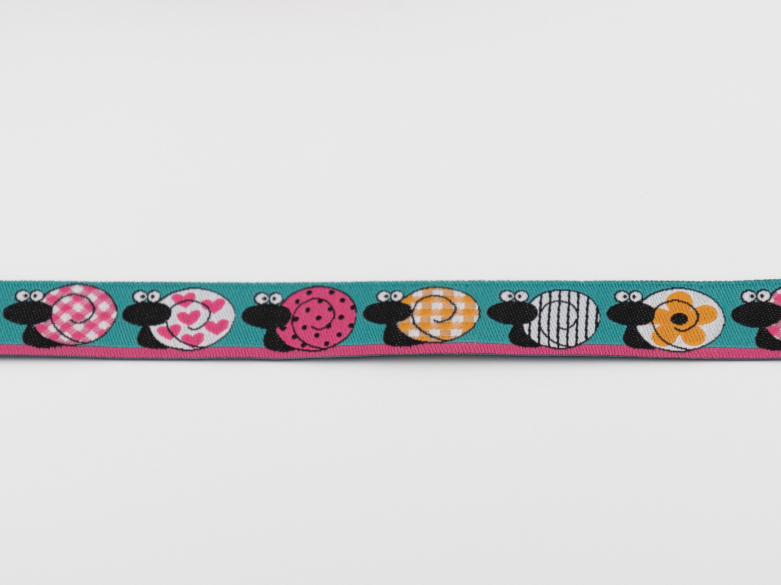 Colorful Googly Eyed Snails on Teal Ribbon - 9/16-inch Wide (15mm ...