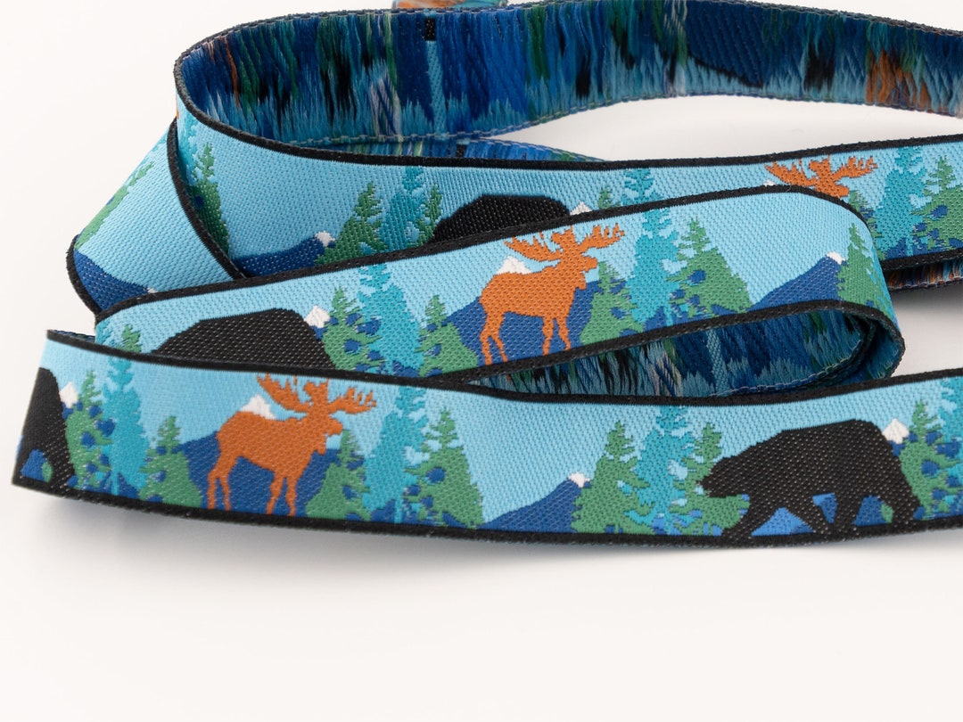 Moose and Bear in the Mountains Ribbon 5/8-inch Wide per 1 Yard Length ...
