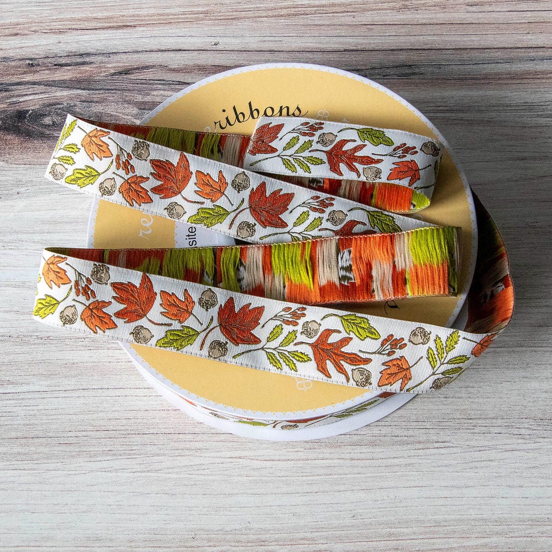 Forest Floor in Cream Jacquard Ribbon From the Great Outdoors ...