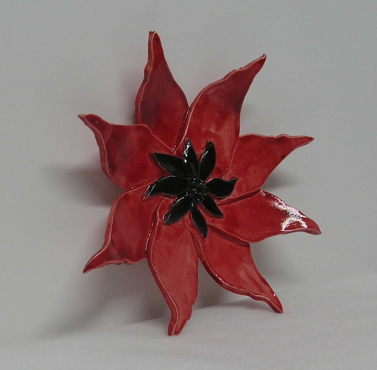 Bright Red Porcelain Handbuilt Flower - Etsy