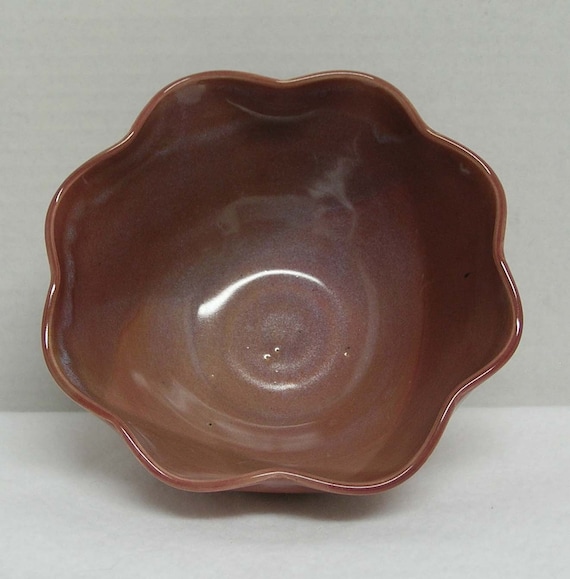 Rich Rose Pink Porcelain Flower Bowl | Etsy