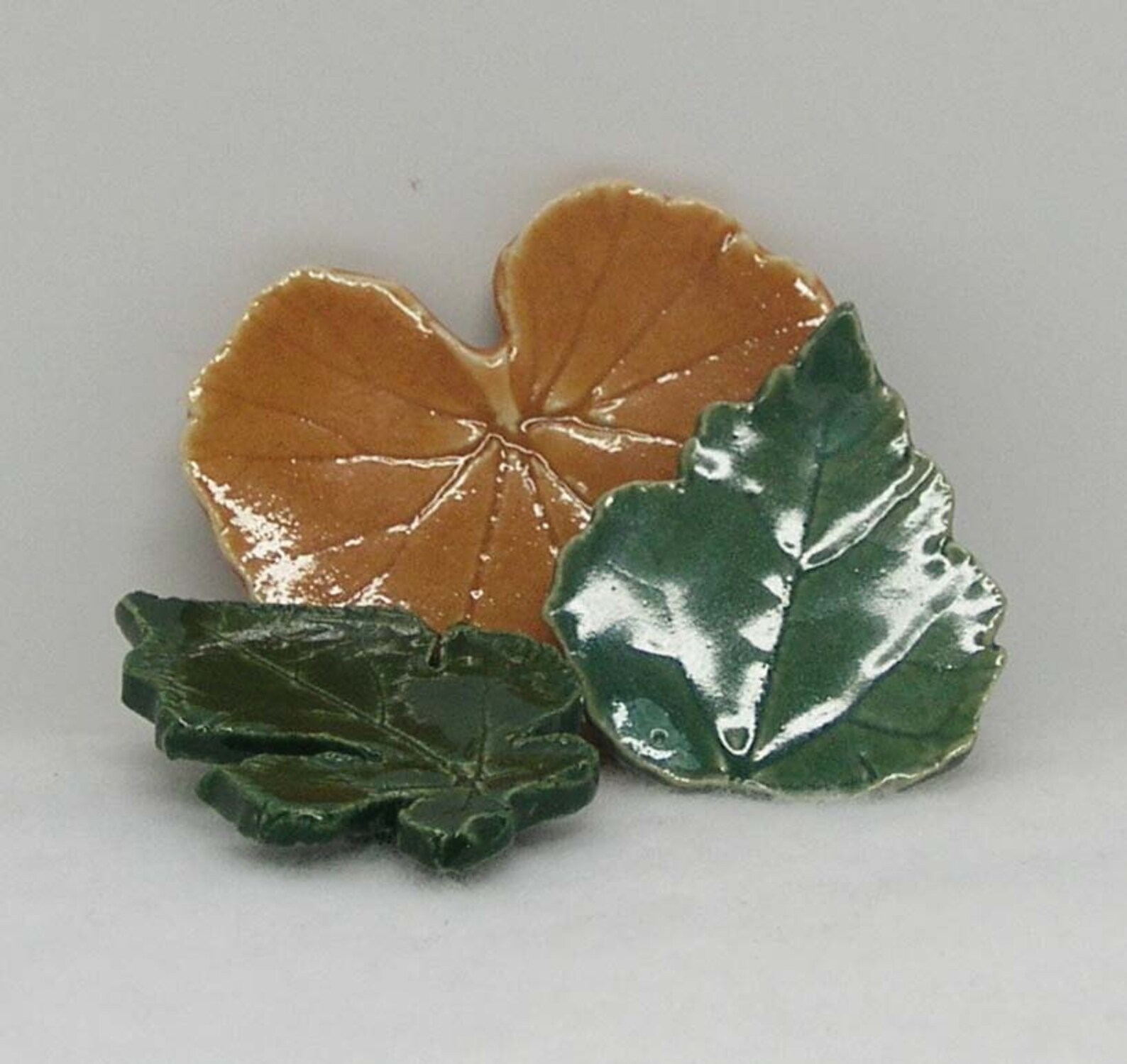 Porcelain Trio of Leaf Magnets Set of 3 - Etsy