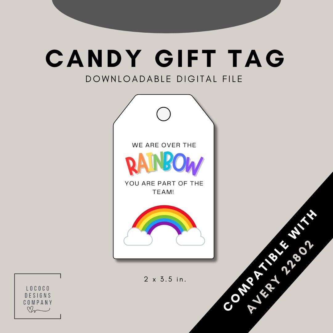Skittles Candy Gift Tag, Rainbow, Good Luck Gift, Cheerleading ...