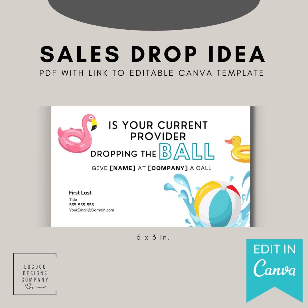 Sales Drop Idea, Beach Ball Gift Tag, Sales Gift, Prospect Gift ...