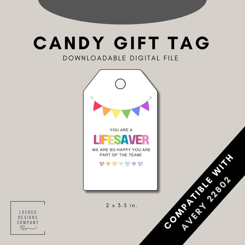 Lifesaver Candy Gift Tag, Good Luck Gift, Cheerleading Competition ...