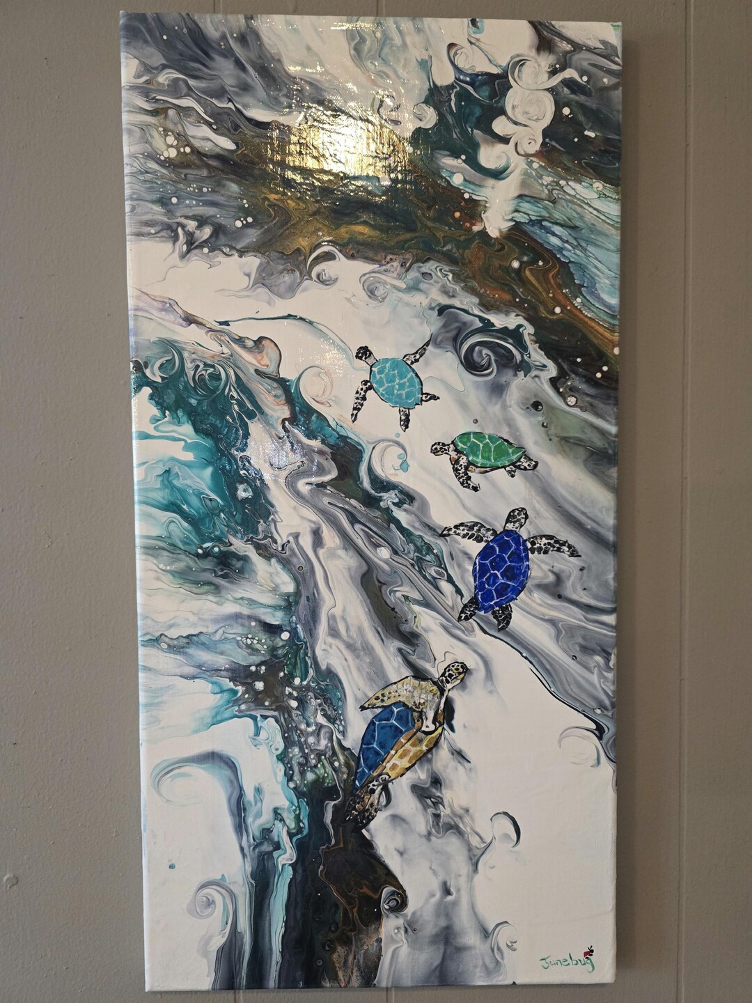 Small Blue Abstract Canvas Painting - Etsy