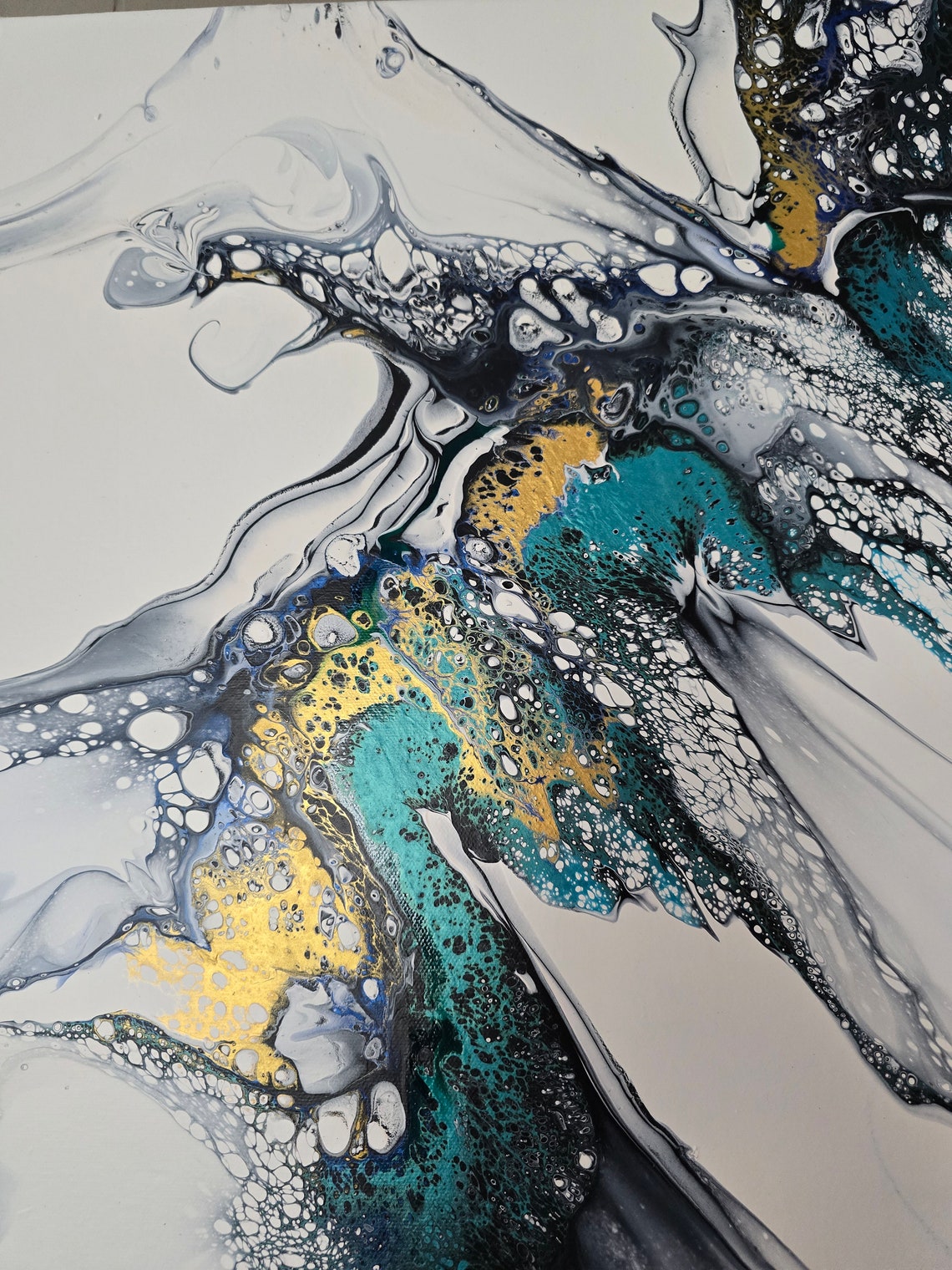 Small Blue Abstract Canvas Painting - Etsy